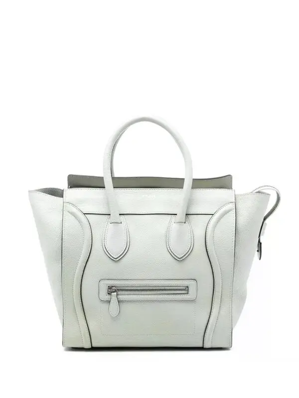 Celine 2012 Mini Calfskin Luggage Tote Bag - White