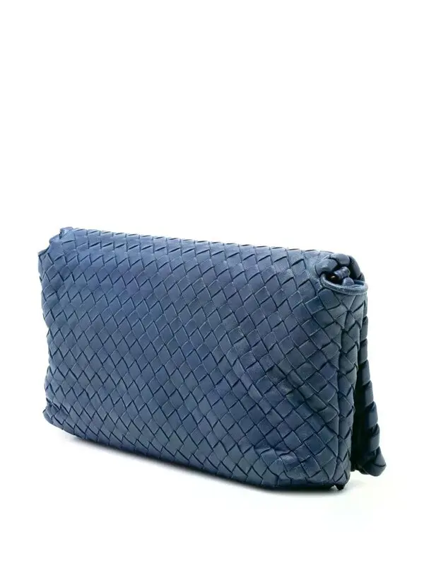 Bottega Veneta Nappa Intrecciato Flap Crossbody Bag - Blue