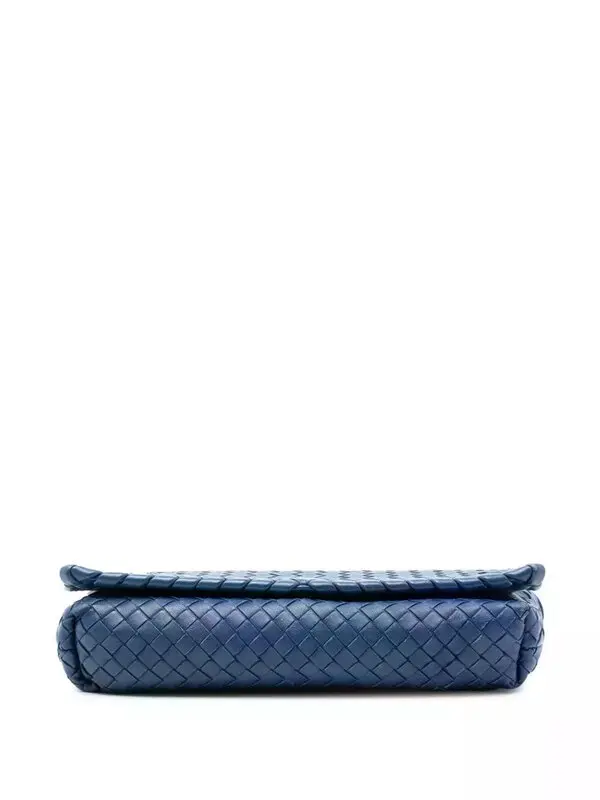 Bottega Veneta Nappa Intrecciato Flap Crossbody Bag - Blue