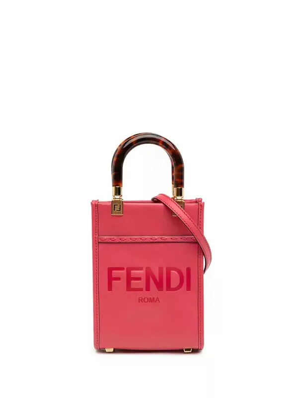 Fendi 2010-2025 Mini Leather Sunshine Shopper Tote Satchel - Pink