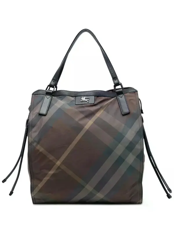 Burberry 2000-2017 Supernova Check Nylon Buckleigh Tote Bag - Brown
