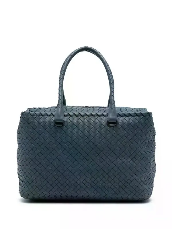 Bottega Veneta 2012-2025 Nappa Intrecciato Brick Tote Bag - Blue