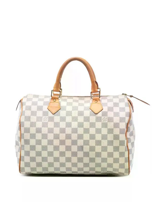 LOUIS VUITTON 2007 Damier Azur Speedy 30 Boston Bag - White