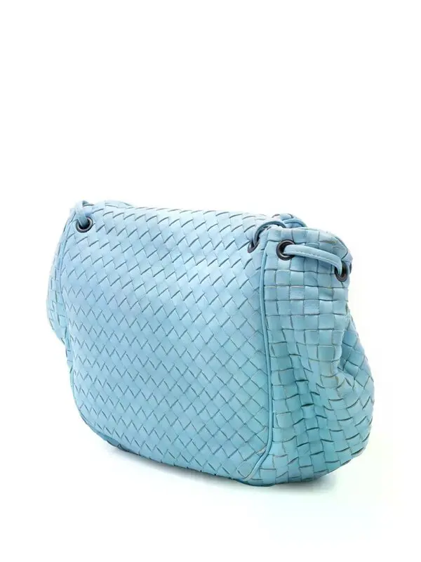 Bottega Veneta Nappa Intrecciato Flap Crossbody Bag - Blue