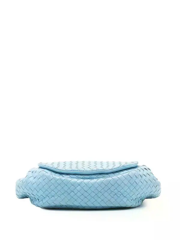 Bottega Veneta Nappa Intrecciato Flap Crossbody Bag - Blue
