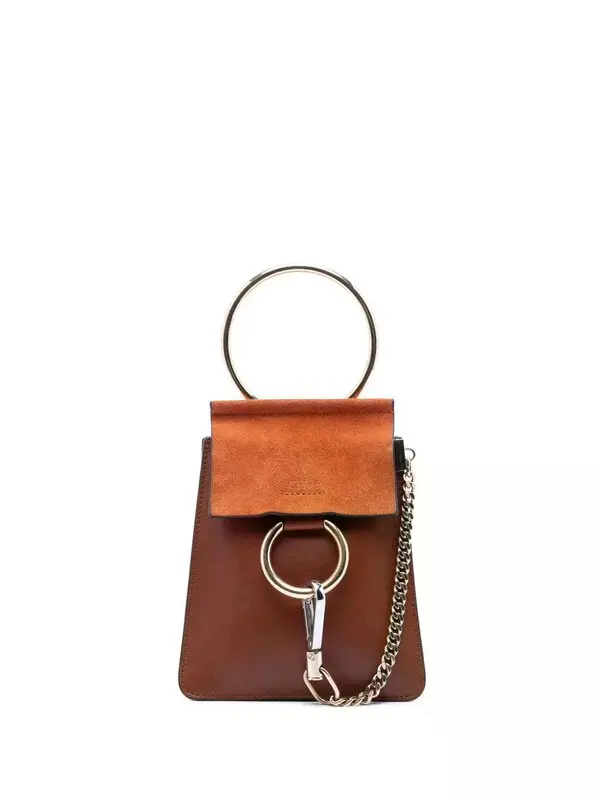Chloé 2019 Mini Calfskin And Suede Faye Bracelet Bag Satchel - Brown