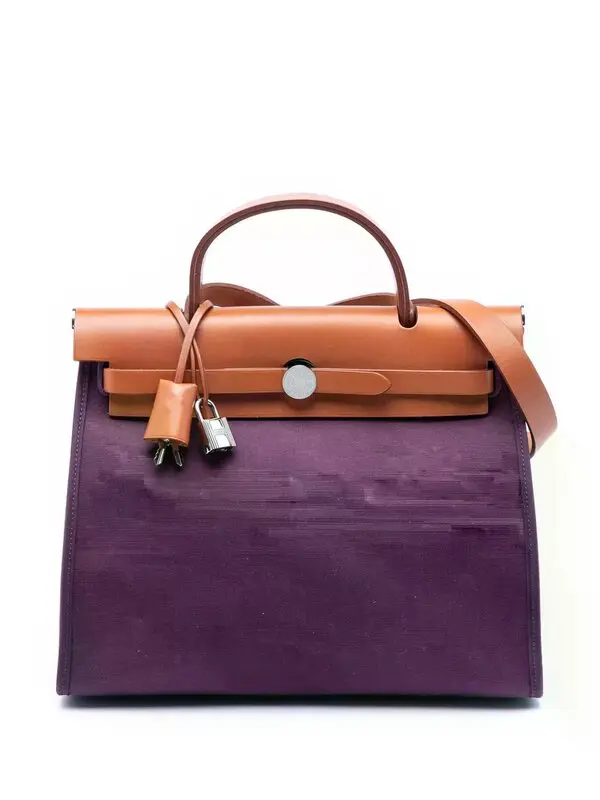Hermès 2011 Toile Herbag Zip 31 Satchel - Purple