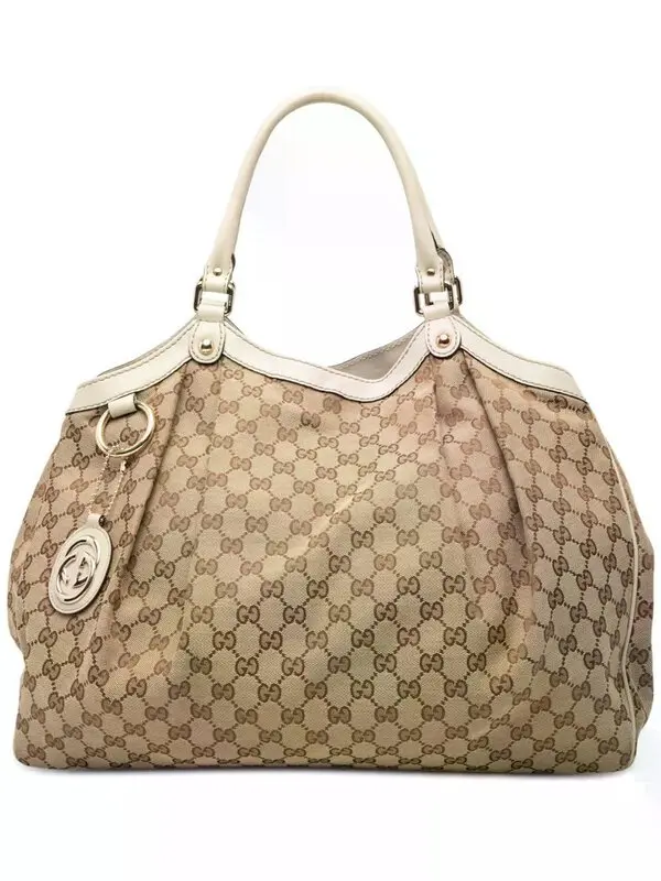 Gucci 2016-2025 Large Gg Canvas Sukey Tote Bag - Brown
