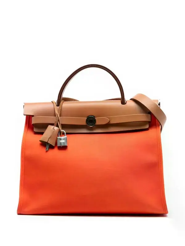 Hermès 2015 Toile Herbag Zip 31 Satchel - Orange