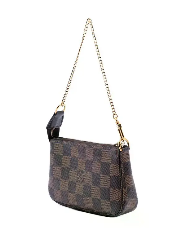 LOUIS VUITTON 2020 Damier Ebene Mini Pochette Accessoires - Brown