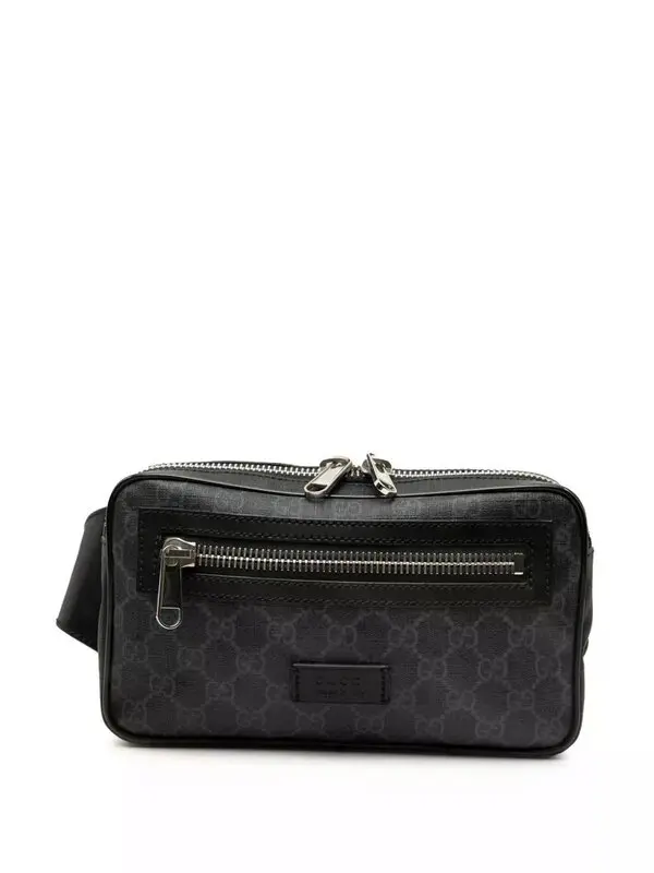Gucci 2000-2015 Small Gg Supreme Web Belt Bag - Black