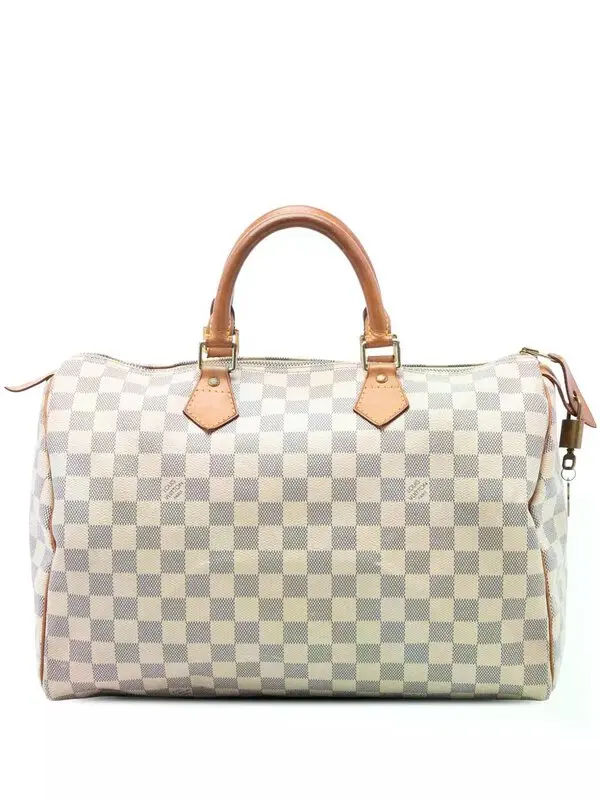 LOUIS VUITTON 2011 Damier Azur Speedy 35 Boston Bag - White
