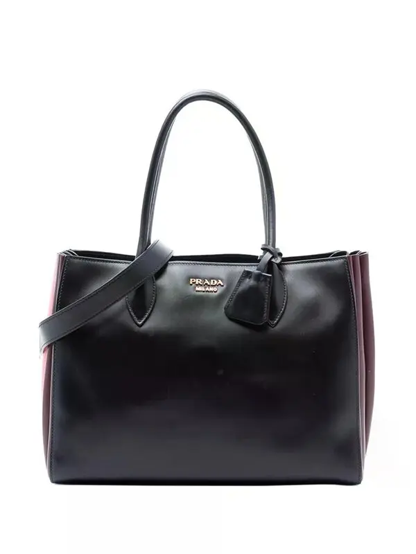 Prada 2010-2026 City Calf Bibliotheque Satchel - Black