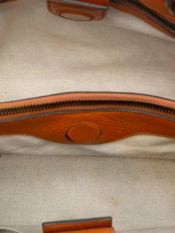 Gucci Medium Calfskin Bamboo Shopper Satchel - Orange
