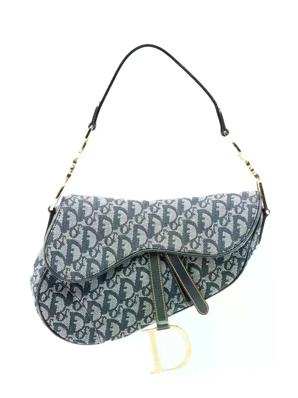 Dior 2001 Oblique Canvas Saddle Shoulder Bag