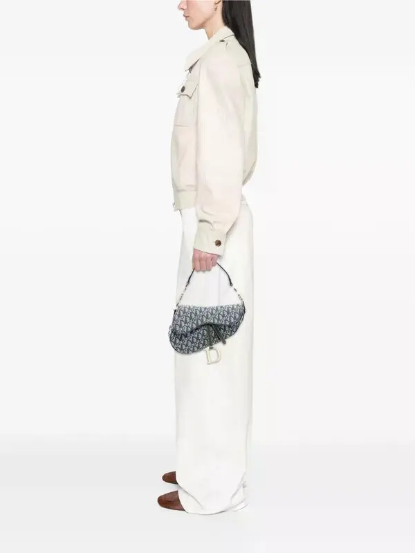 Dior 2001 Oblique Canvas Saddle Shoulder Bag