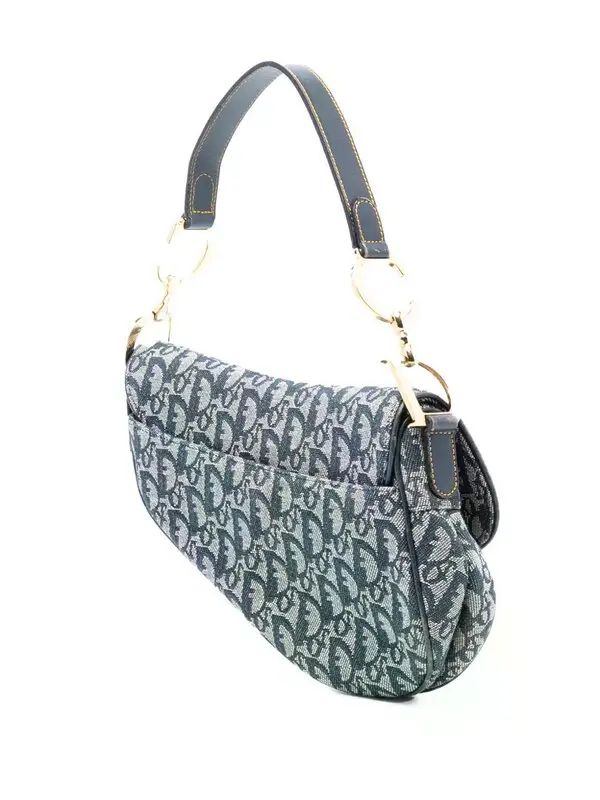 Dior 2001 Oblique Canvas Saddle Shoulder Bag