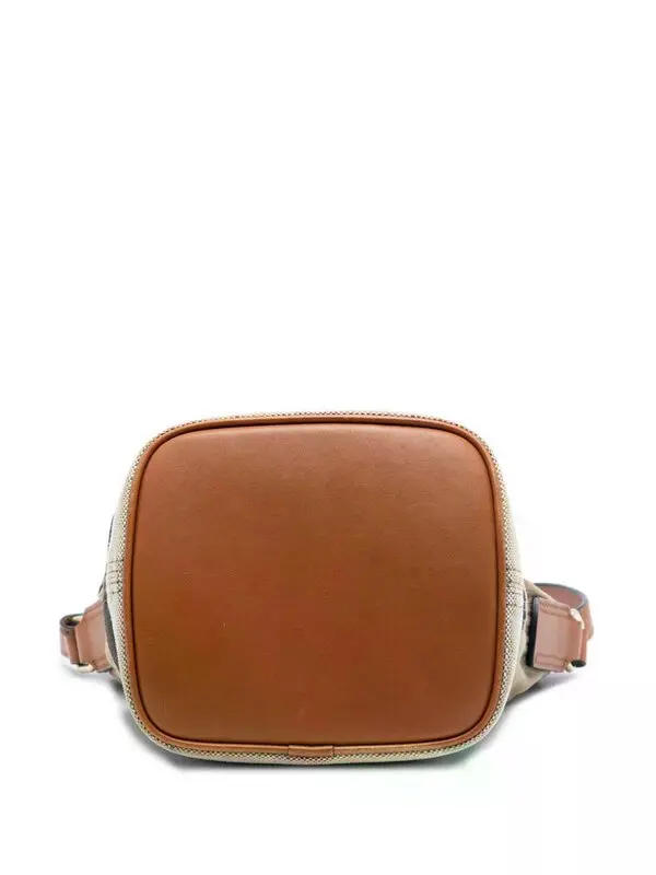 Burberry Mini Mega Check Ashby Tassel Bucket Bag - Brown