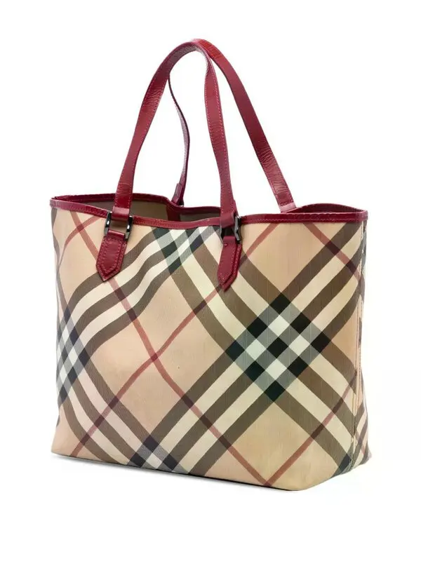 Burberry 2000-2017 Supernova Check Coated Canvas Tote Bag
