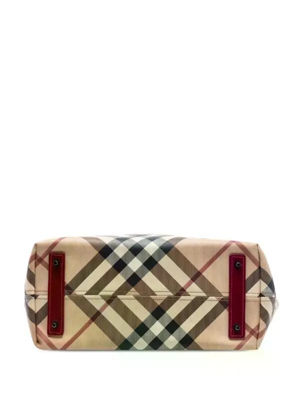 Burberry 2000-2017 Supernova Check Coated Canvas Tote Bag