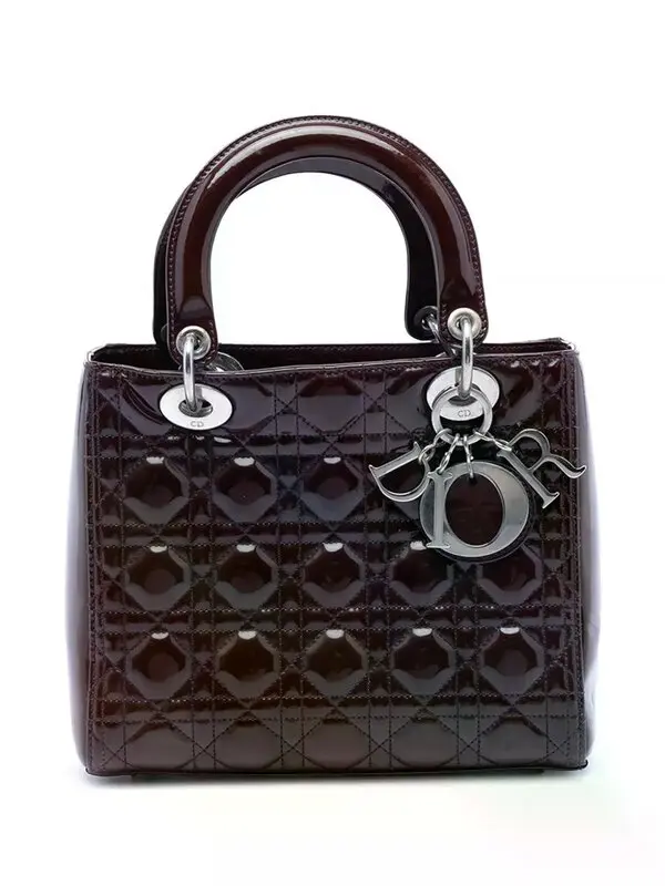 Dior 2011 Medium Patent Cannage Lady Satchel - Purple