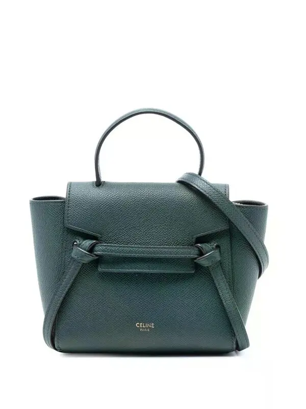 Celine 2020 Pico Grained Calfskin Belt Bag Satchel - Green