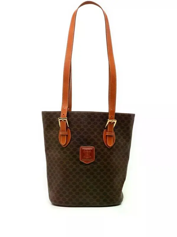 Celine 20th Century Macadam Coated Canvas Tote Bag - Brown