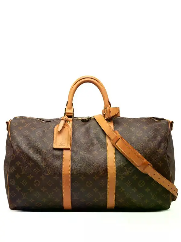 LOUIS VUITTON 1993 Monogram Keepall Bandouliere 50 Travel Bag - Brown