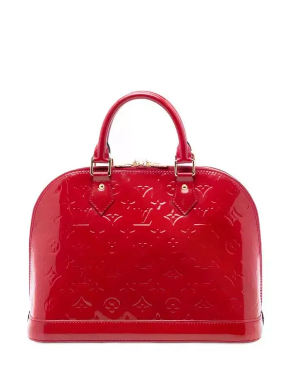 LOUIS VUITTON 2014 Monogram Vernis Alma Pm Handbag - Red