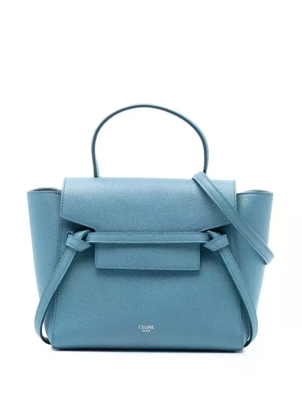 Celine 2019 Nano Grained Calfskin Belt Bag Satchel - Blue