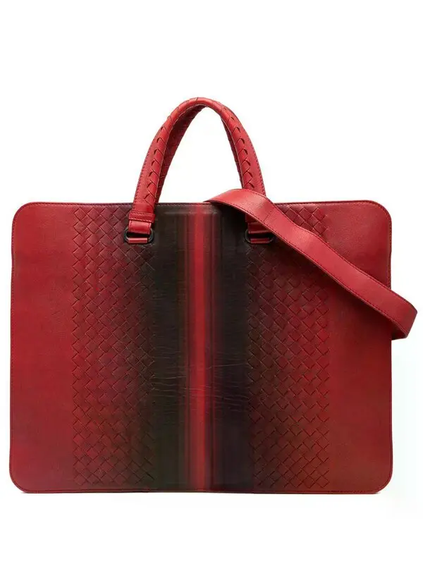 Bottega Veneta 2012-2026 Nappa Intrecciato Briefcase Business Bag - Red