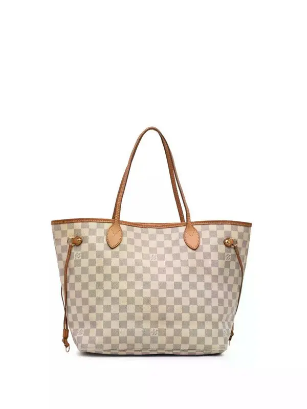 LOUIS VUITTON 2012 Damier Azur Neverfull Mm Tote Bag - White