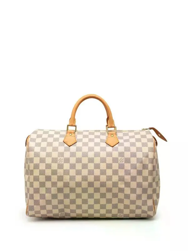 LOUIS VUITTON 2011 Damier Azur Speedy 35 Boston Bag - White