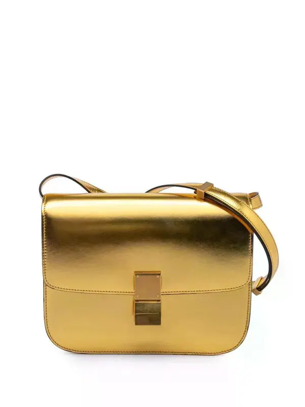 Celine 2000-2025 Medium Calfskin Classic Box Crossbody Bag - Gold