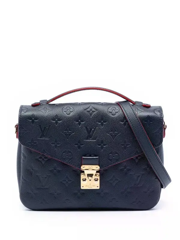 LOUIS VUITTON 2019 Monogram Empreinte Pochette Metis Satchel - Blue