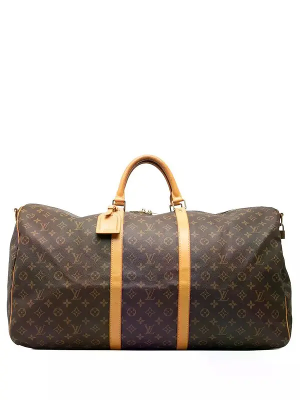LOUIS VUITTON 2003 Monogram Keepall Bandouliere 60 Travel Bag - Brown