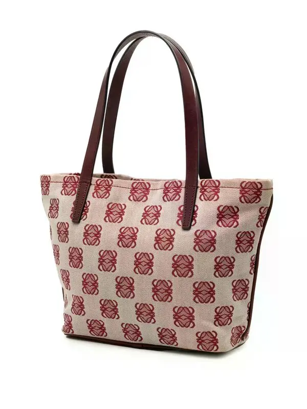Loewe 2009 Anagram Canvas Tote Bag - Red