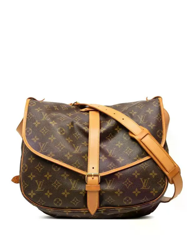 LOUIS VUITTON 1996 Monogram Saumur 35 Crossbody Bag - Brown