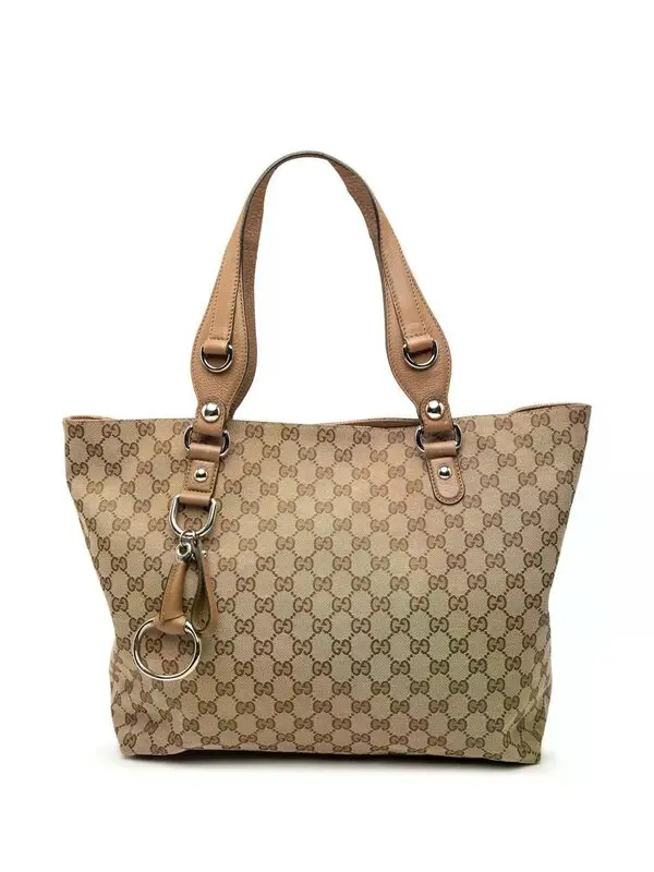 Gucci 2000-2015 Gg Canvas Icon Bit Tote Bag - Brown