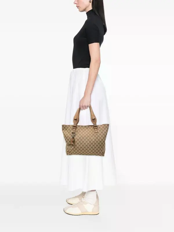 Gucci Gg Canvas Icon Bit Tote Bag - Brown