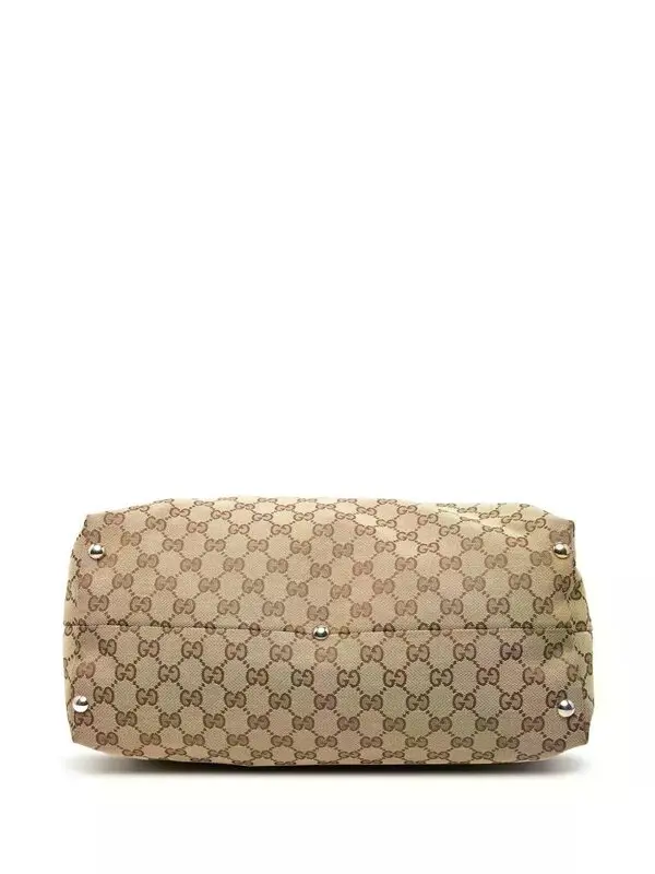 Gucci Gg Canvas Icon Bit Tote Bag - Brown
