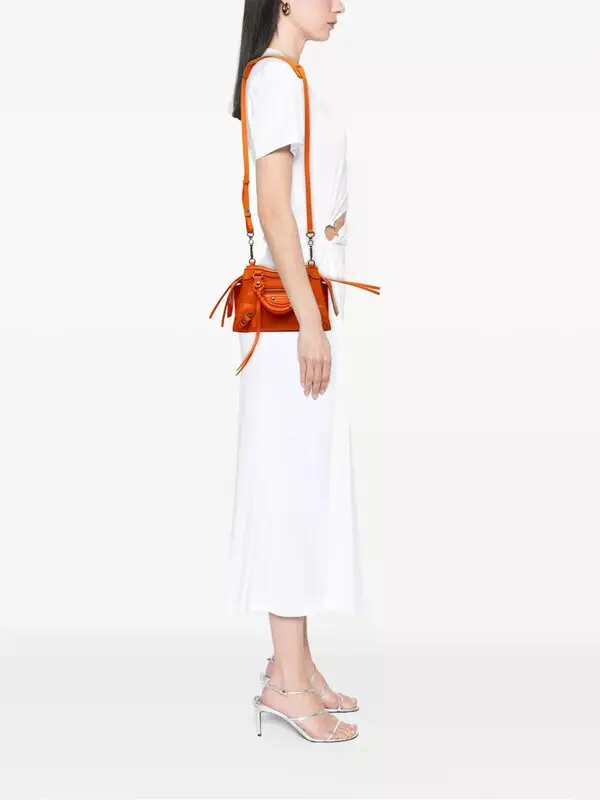 Balenciaga Mini Croc Embossed Calfskin Neo Classic City Satchel - Orange