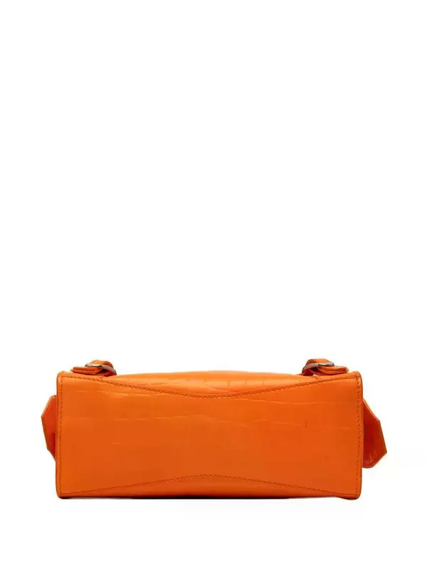 Balenciaga Mini Croc Embossed Calfskin Neo Classic City Satchel - Orange