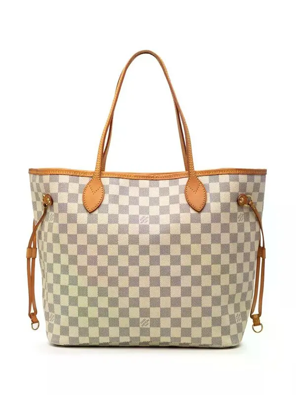 LOUIS VUITTON 2012 Damier Azur Neverfull Mm Tote Bag - White