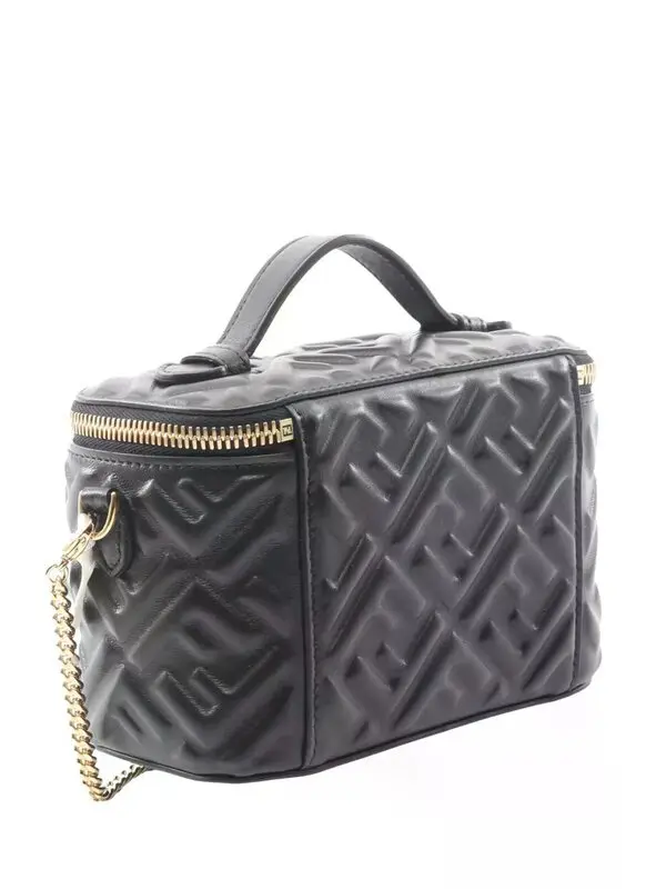 Fendi 2010-2025 Leather Ff Vanity Bag - Black