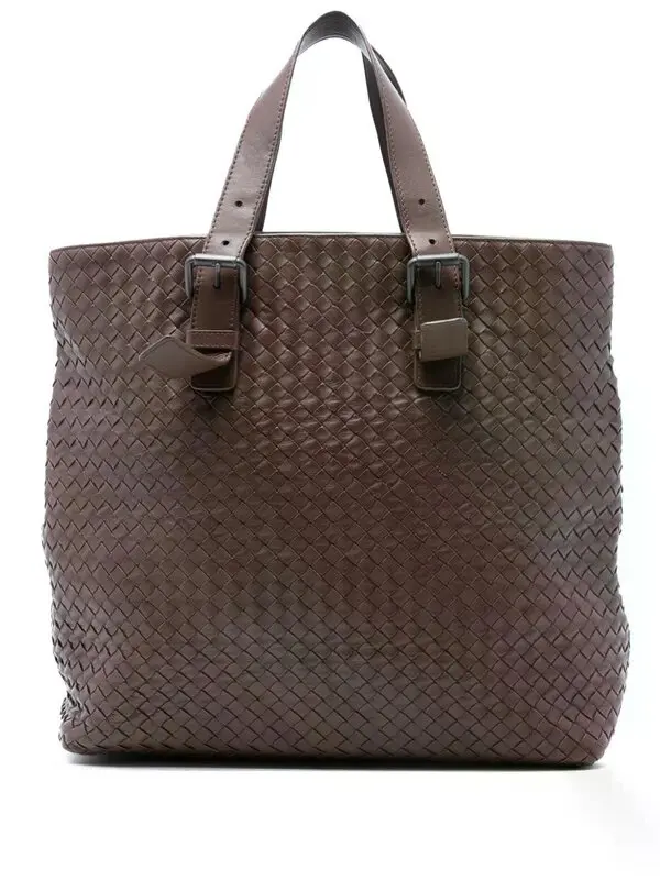 Bottega Veneta 2012-2025 Nappa Intrecciato Belted Tote Bag - Brown