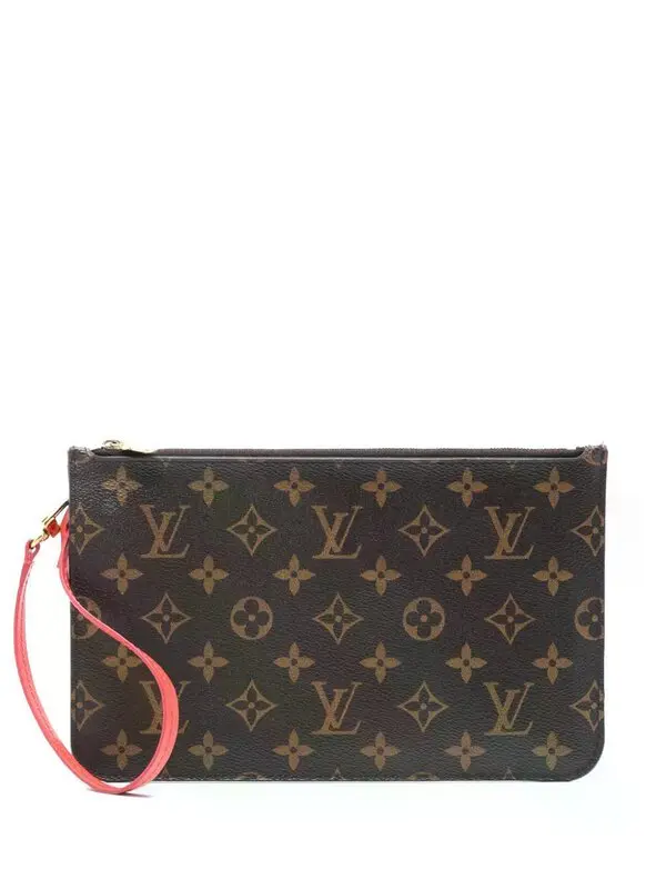 LOUIS VUITTON 2015 Monogram Neverfull Mm Pouch - Brown
