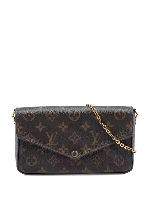 LOUIS VUITTON 2019 Monogram Pochette Felicie Crossbody Bag - Brown