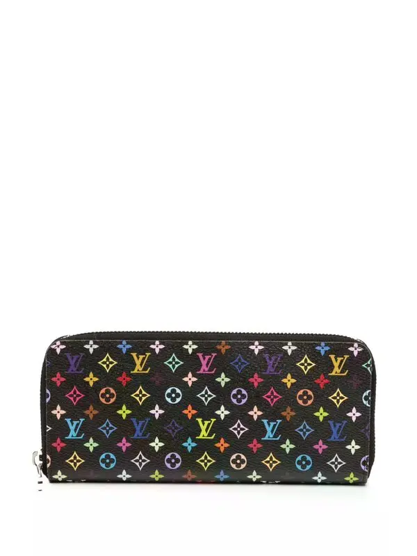 LOUIS VUITTON 2021-2025 Takashi Murakami Monogram Multicolore Zippy Wallet Long Wallets - Black