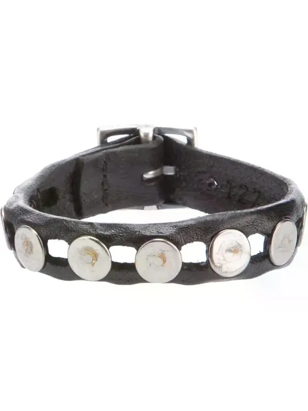 ORTIGNI Studded Leather Bracelet - Black